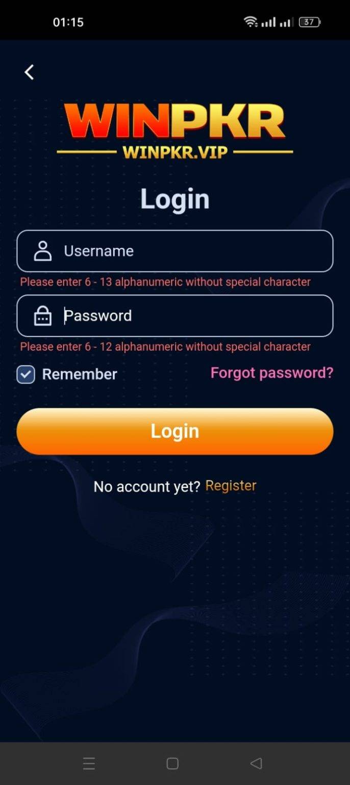 How to register WinPKR Game on Android?